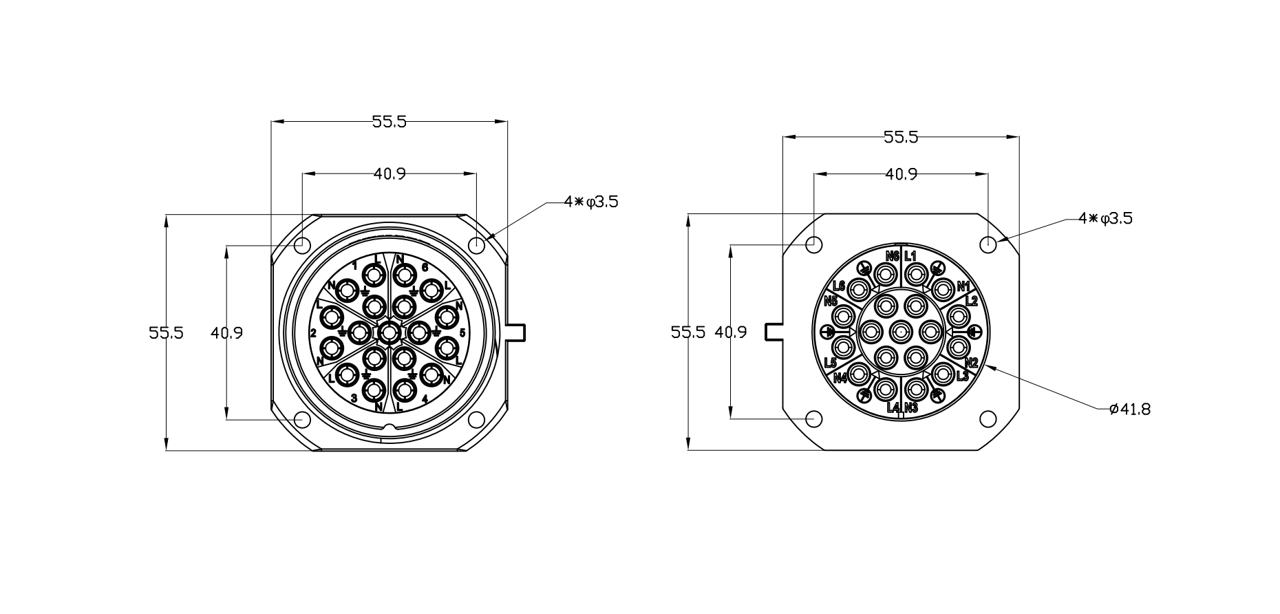Wholesale 19 Pin Female Panel Mount Socket Mates with Socapex ...